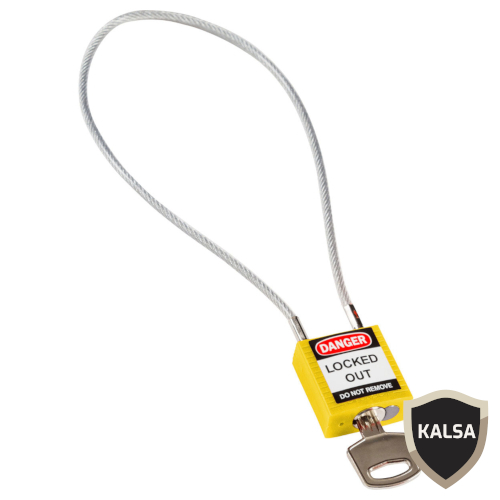146125 Yellow Keyed Differently Traditional Nylon Compact Cable Padlock ...