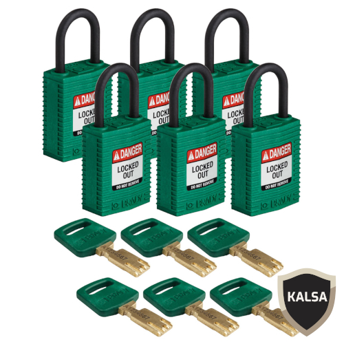 150209 Green Keyed Differently Safe-Key Nylon Compact Padlock Brady - PT. KALSA Triapsara Utama