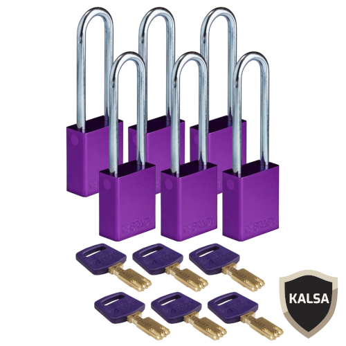 150358 Purple Keyed Differently Safekey Aluminum Padlocks With Steel ...