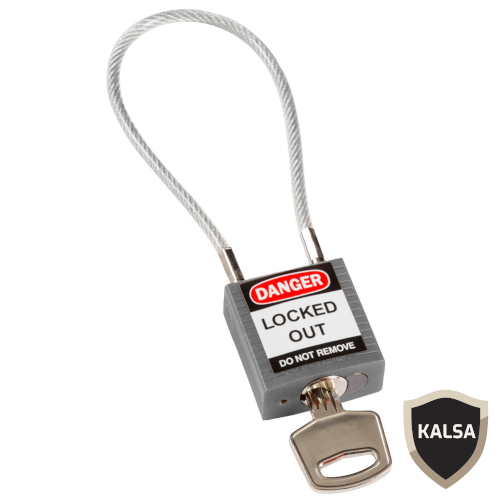 195936 Grey Keyed Differently Traditional Nylon Compact Cable Padlock ...