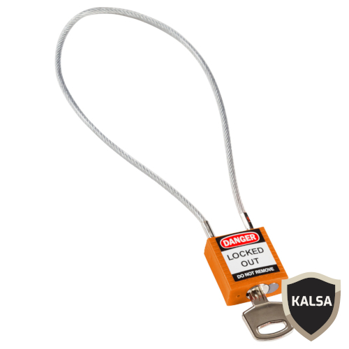 195943 Orange Keyed Differently Traditional Nylon Compact Cable Padlock ...