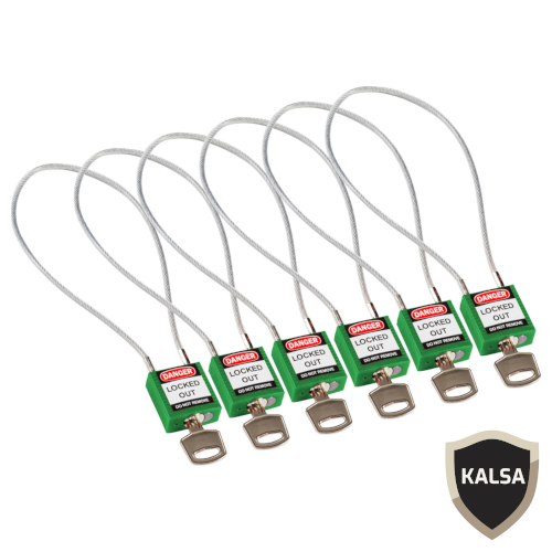 195979 Green Keyed Differently Traditional Nylon Compact Cable Padlock ...