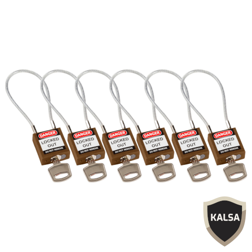 195981 Brown Keyed Differently Traditional Nylon Compact Cable Padlock ...