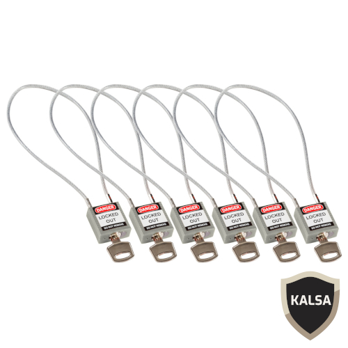 195988 Grey Keyed Differently Traditional Nylon Compact Cable Padlock ...