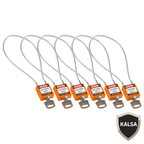 195989 Orange Keyed Differently Traditional Nylon Compact Cable Padlock ...