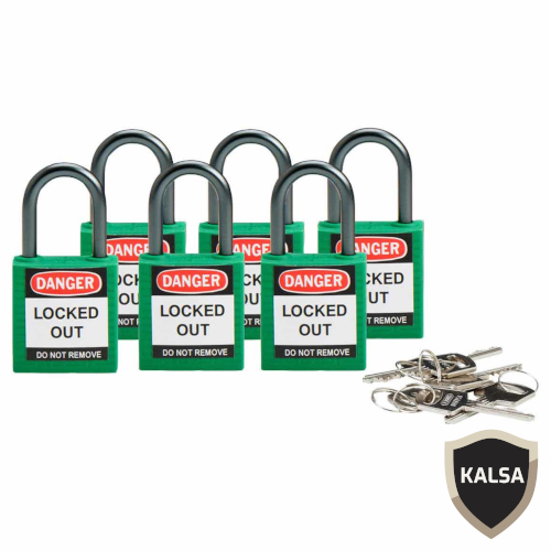 814118 Green Keyed Differently Traditional Nylon Compact Padlock Brady - PT. KALSA Triapsara Utama