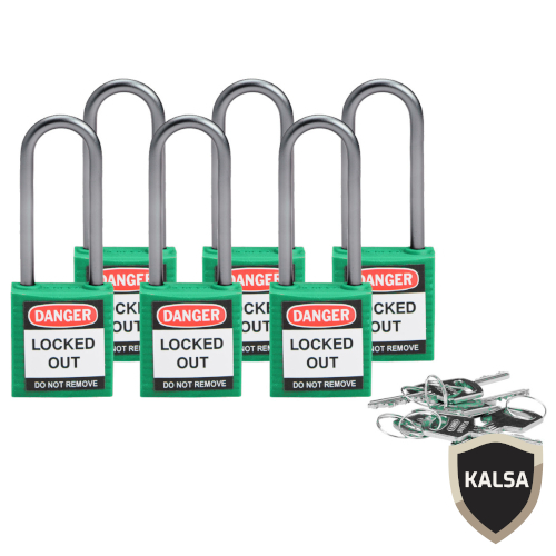 814138 Green Keyed Differently Traditional Nylon Compact Padlock Brady - PT. KALSA Triapsara Utama