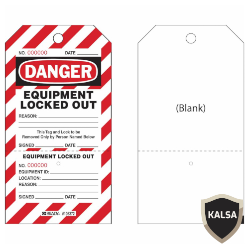 105372 Black, Red On White Two-Part Perforated Tags Brady - PT. KALSA ...