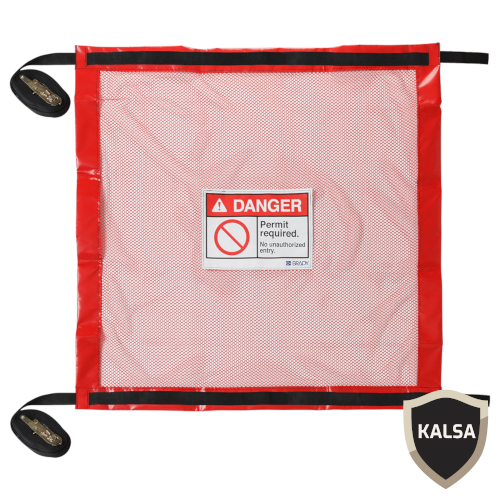 151090 Black & Red Confined Space Safety Covers Tower Skirt Lockable ...