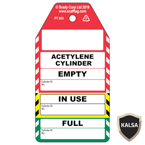 306720 Process Tags Acetylene Cylinder 3 Part Brady - PT. KALSA ...