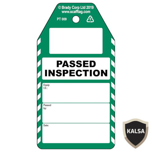 306726 Black On Green, White Process Tags Passed Inspection Brady - PT ...