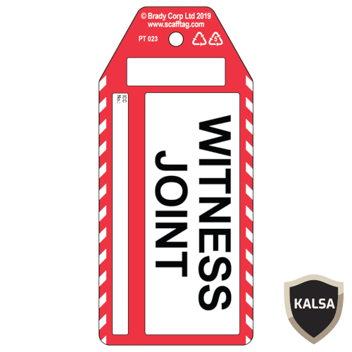 306740 Black On Red, White Process Tags Witness Joint Brady - PT. KALSA ...
