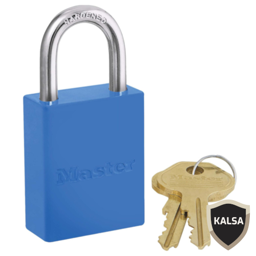 6835KABLU Blue Length 1-1/16 in Aluminum Safety Padlock Master Lock ...
