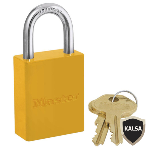 6835KAYLW Yellow Length 1-1/16 in Aluminum Safety Padlock Master Lock ...