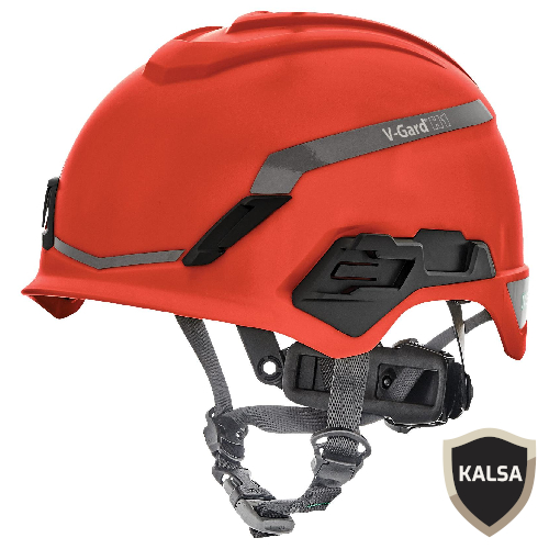 10194792 Red V-Gard H1 Safety Helmet Non-Vented with Fas-trac III Pivot ...